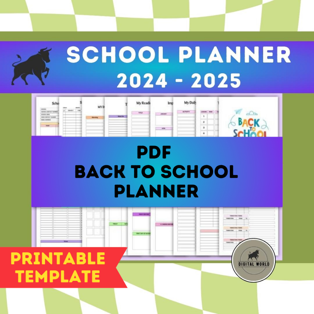 Printable School Planner 2024 - 2025 | PDF Planner | Back To School ...