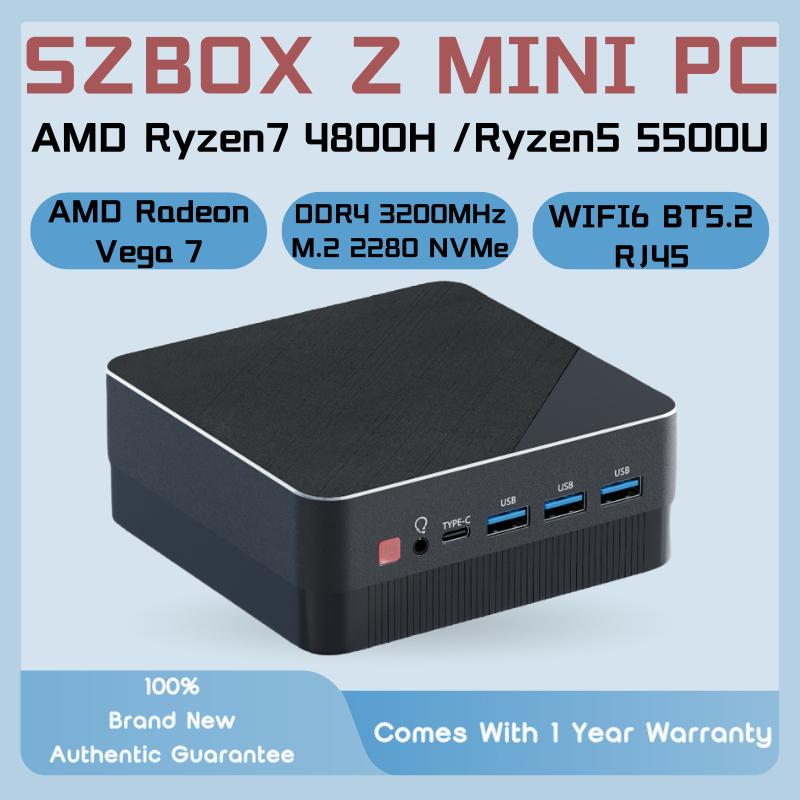SZBOX Z Mini PC AMD Ryzen 5 5500U/AMD Ryzen 7 4800H Vega7 Windows11 ...