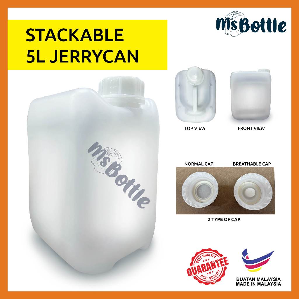 *BRAND NEW* 5L STACKABLE HDPE JERRYCAN (BREATHABLE BOTTLE) | Shopee Malaysia