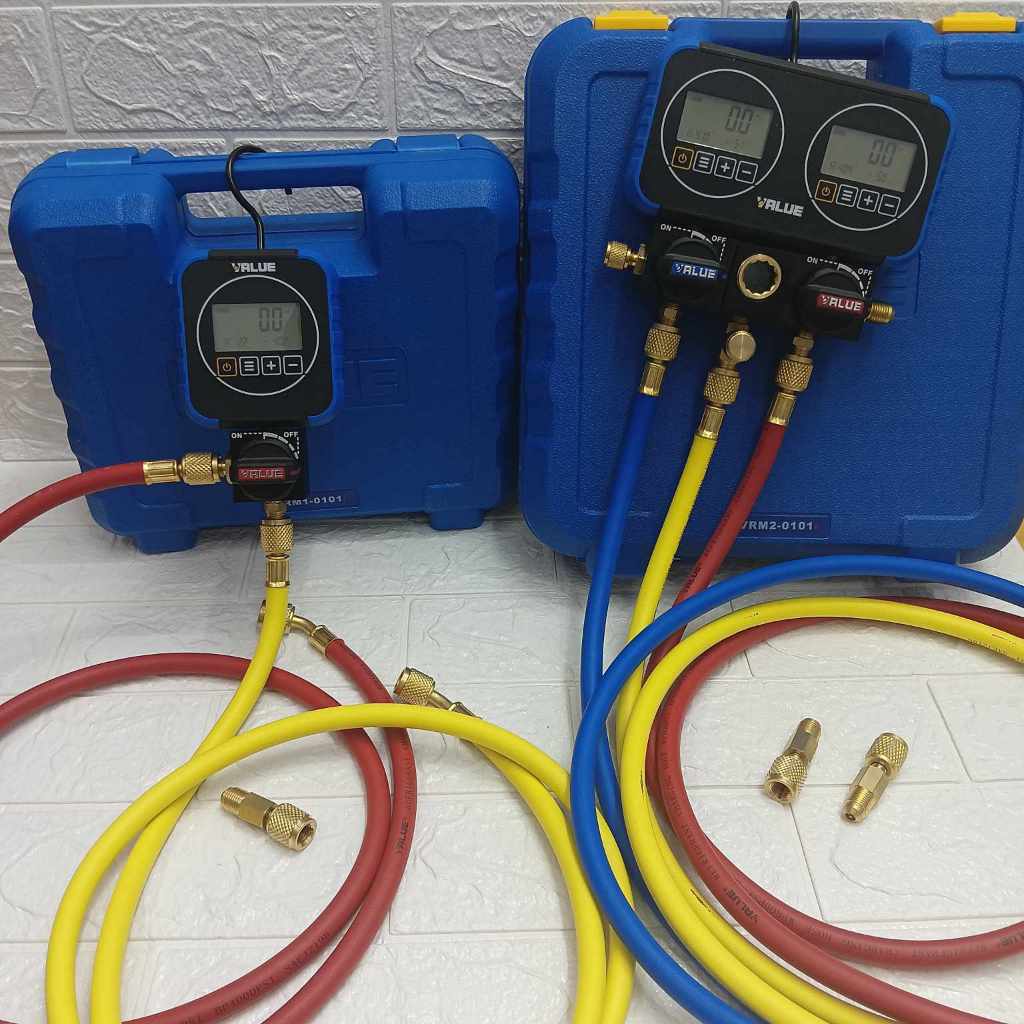 Digital display screen gas meter value for refrigerant tube check ...