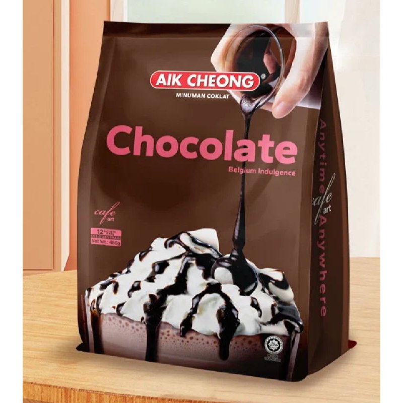 AIK CHEONG 3in1 CAFE ART 480g(12 sachets)/400g(10 sachets)/200g(5 sachets) - Chocolate | Shopee ...