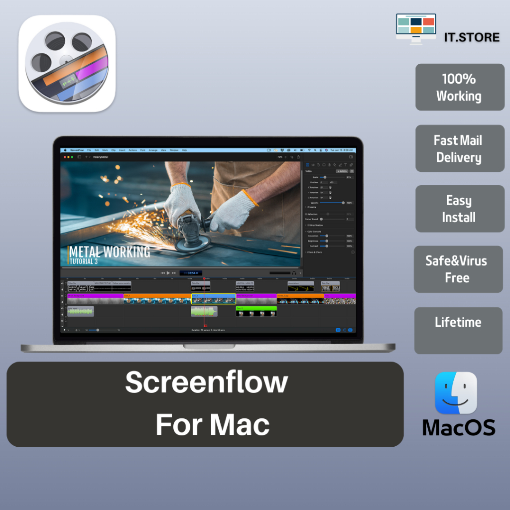 Screenflow Lifetime for Intel Mac Or M1/M2 M3 Chip Apple Silicone MacOs/Macbook/Mac Software ...