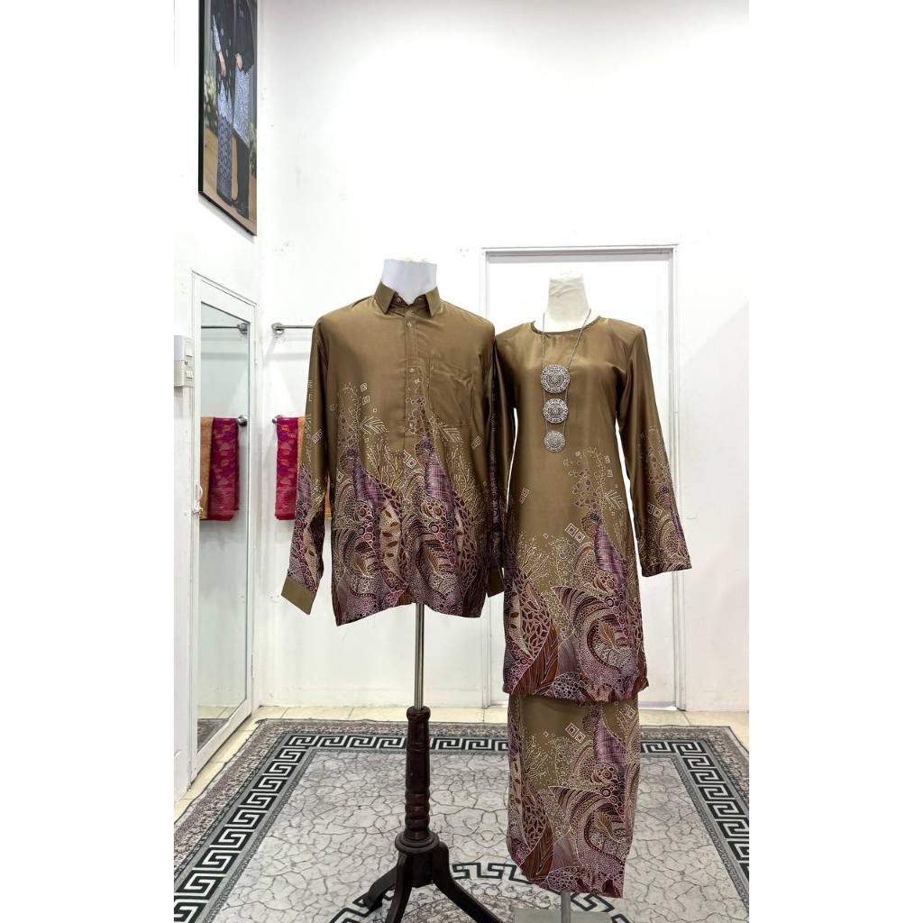 BATIK SEDONDON KURUNG MELATI MOCHA/ SET COUPLE BATIK MALAYSIA KEMEJA ...