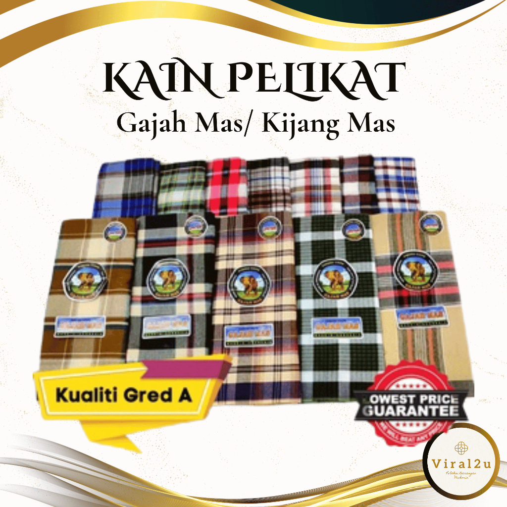Kain Pelikat Gajah Mas Borong Wholesale 10 helai Cotton Polyester Mix ...