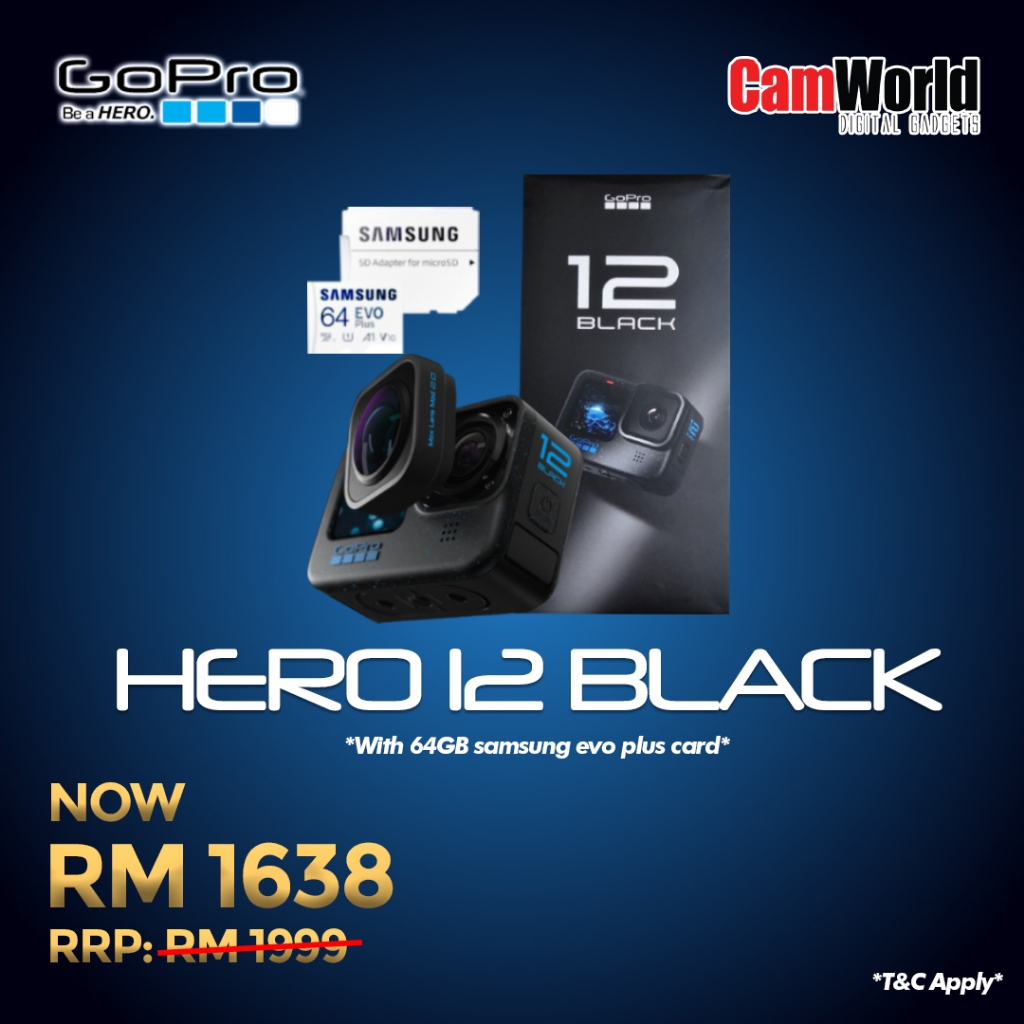 Gopro Hero 12 Black With 64GB Microsdhc ( GOPRO MALAYSIA ) | Shopee ...