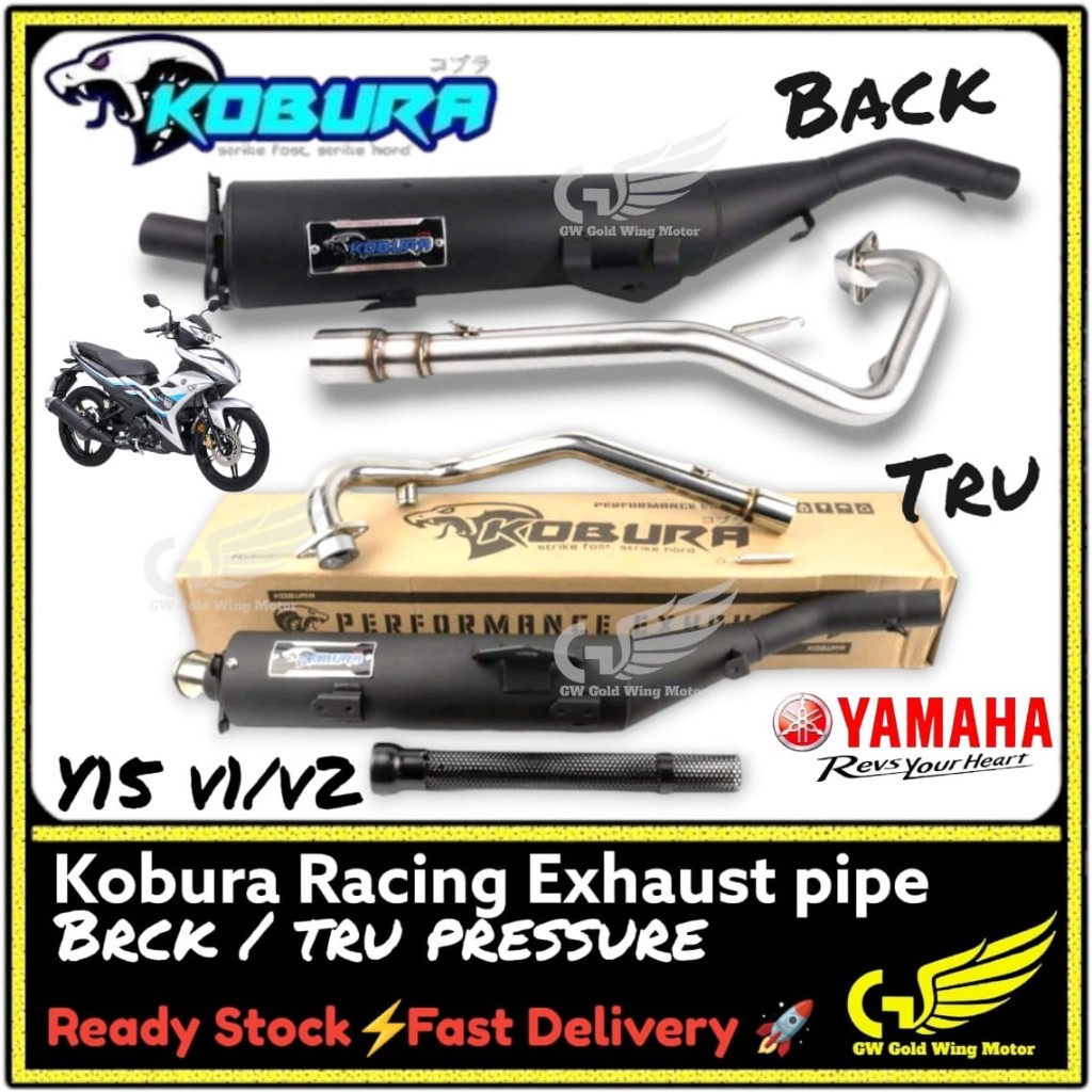 KOBURA Y15ZR Y15 V1 V2 YSUKU EXHAUST PIPE SYSTEM SET STANDARD OPEN BACK ...