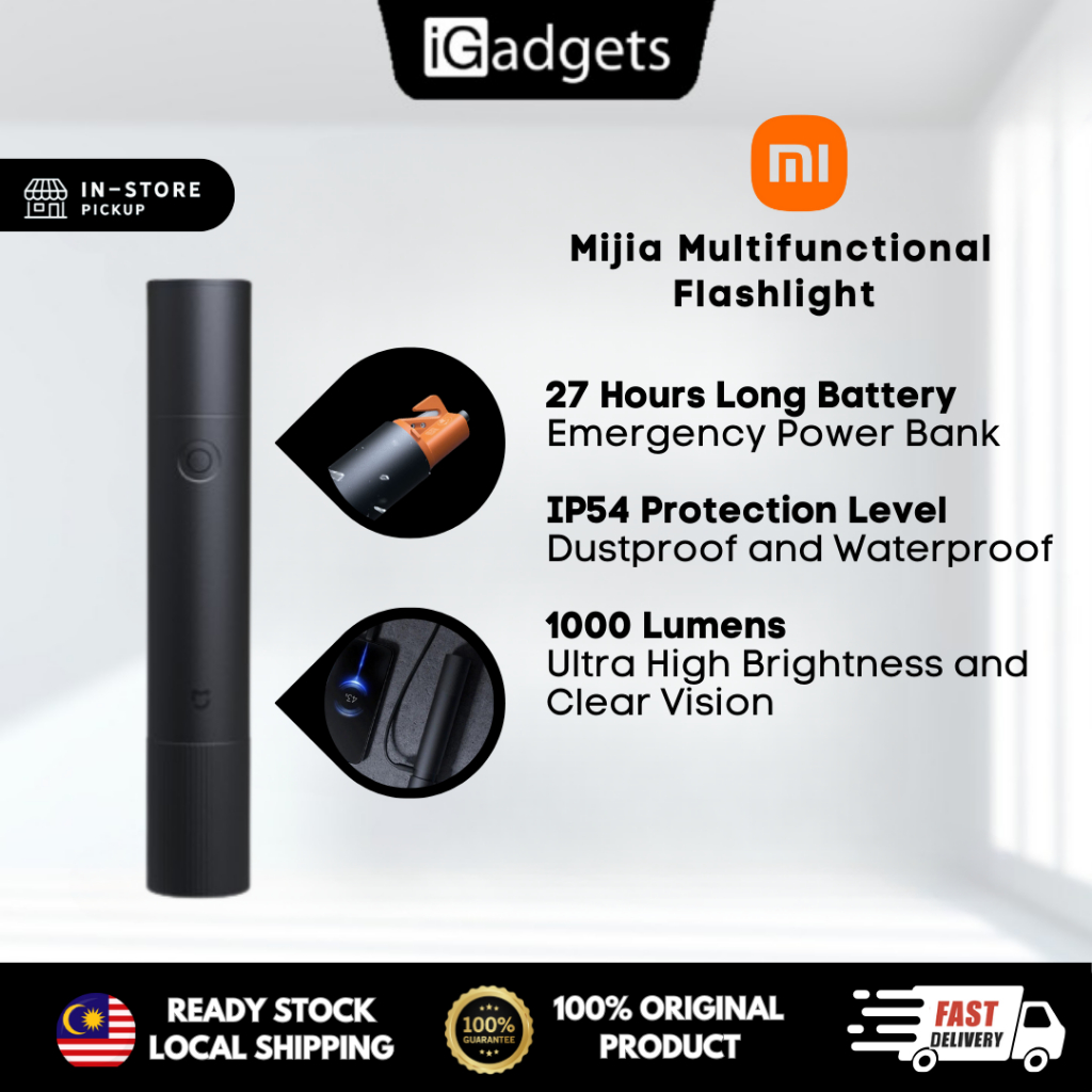 Xiaomi Multi functional Flashlight Torchlight Emergency Lamp Power Bank ...