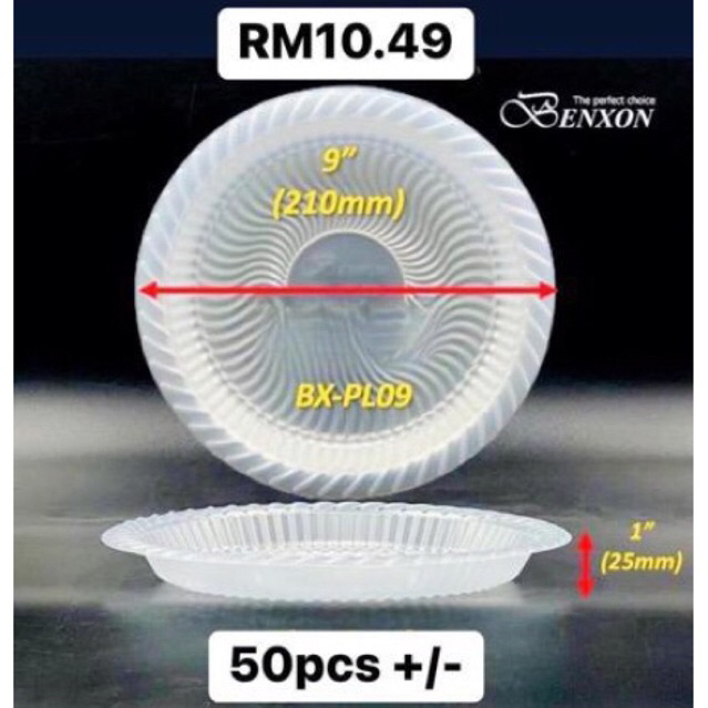 Disposable Plastic Plate / Pinggan Plastik 6”, 7”, 9” & 10”, PALING ...