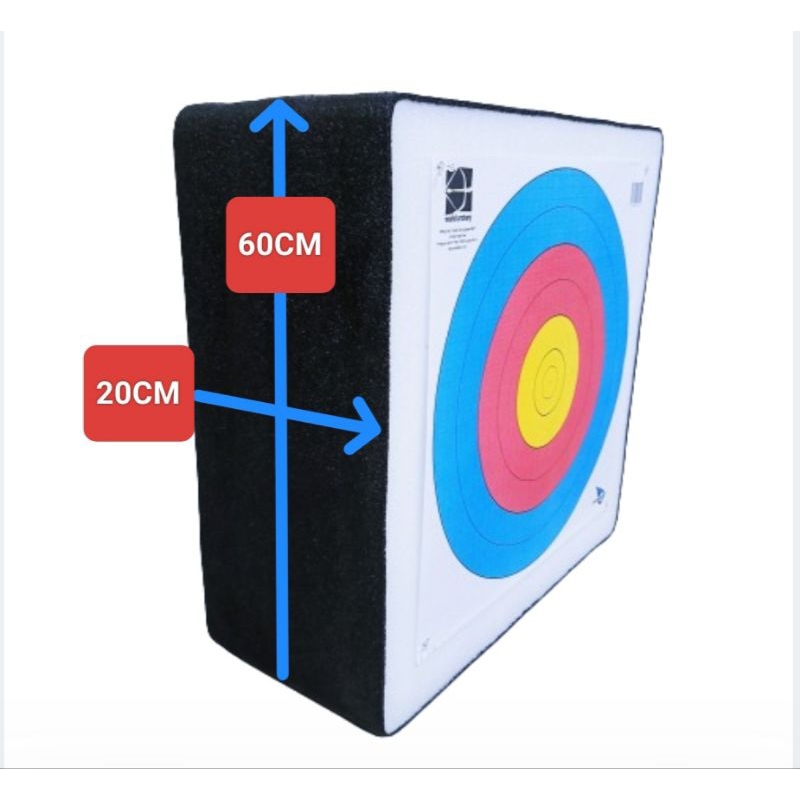 ARCHERY TARGET BUTT DIMENSION 60CM x 60CM x 20CM + FREE TARGET FACE ...