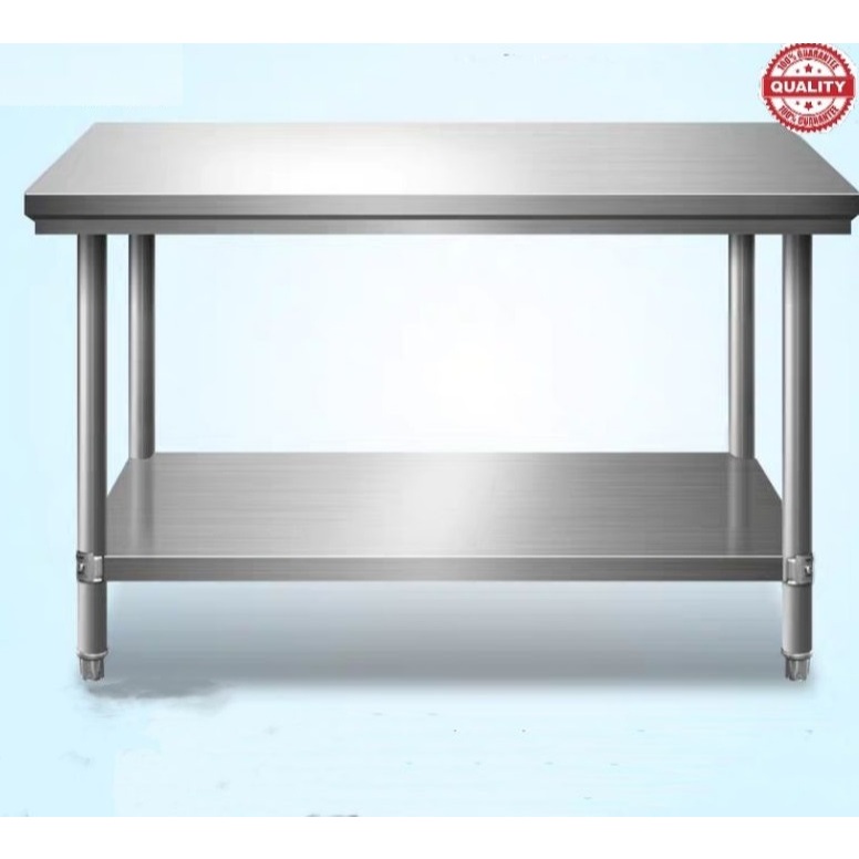 2 Tier Stainless Steel Kitchen Working Table Storage Rack Heavy Duty ...