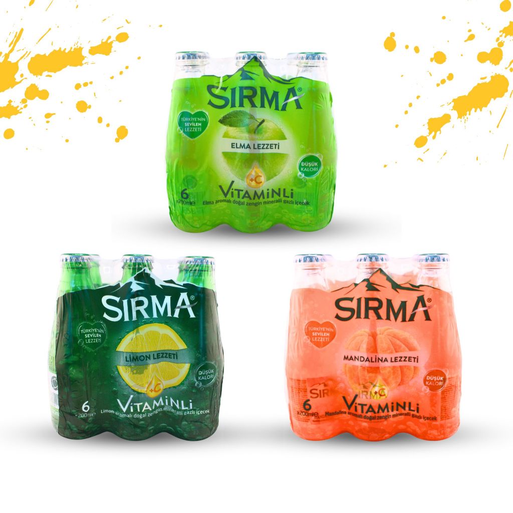 SIRMA Soda Natural Rich Mineral Water [ Apple - Mandarin - Lemon ] Drink 200ml x 6pcs | Shopee ...
