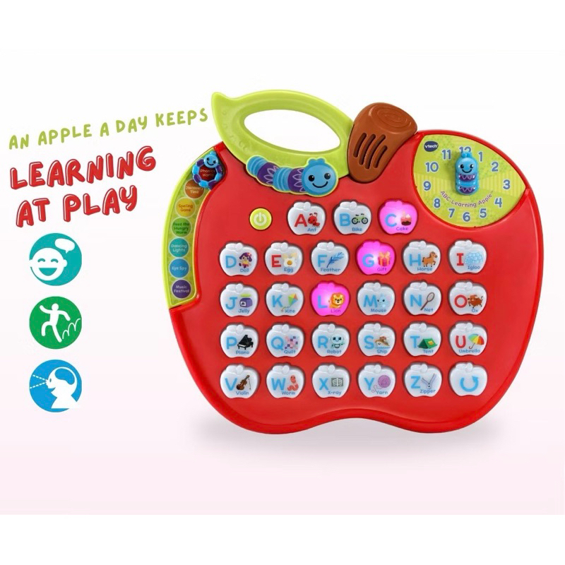 VTech 8 In 1 Alphabet Apple Spelling Phonics Letter Counting Electronic ...