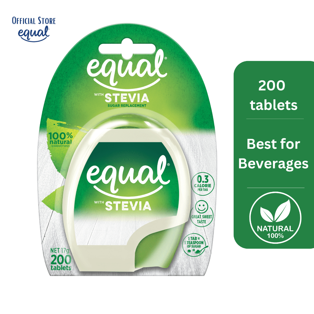 EQUAL STEVIA 200 tablets, 100% Natural Zero Calorie Sweetener | Shopee ...