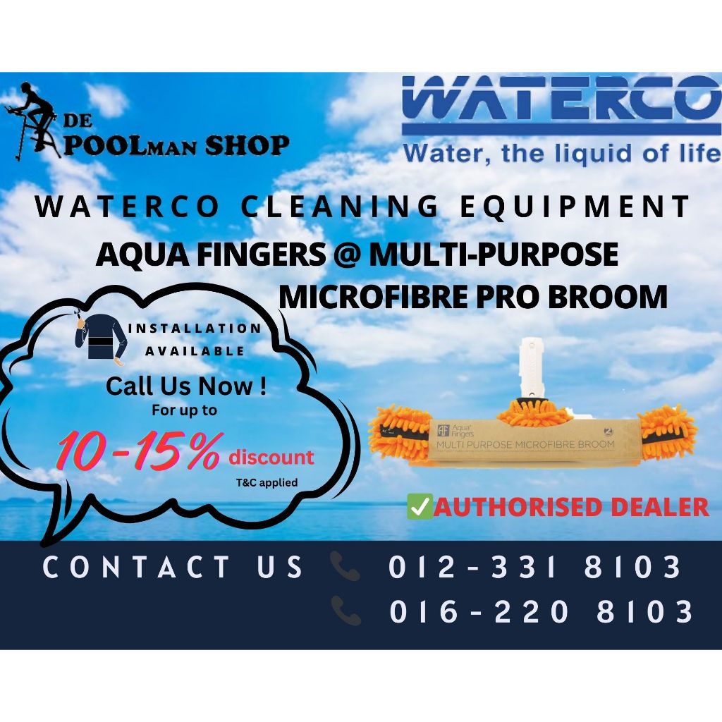 WATERCO AQUA FINGERS MULTI-PURPOSE MICROFIBRE POOL BROOM PRO ...