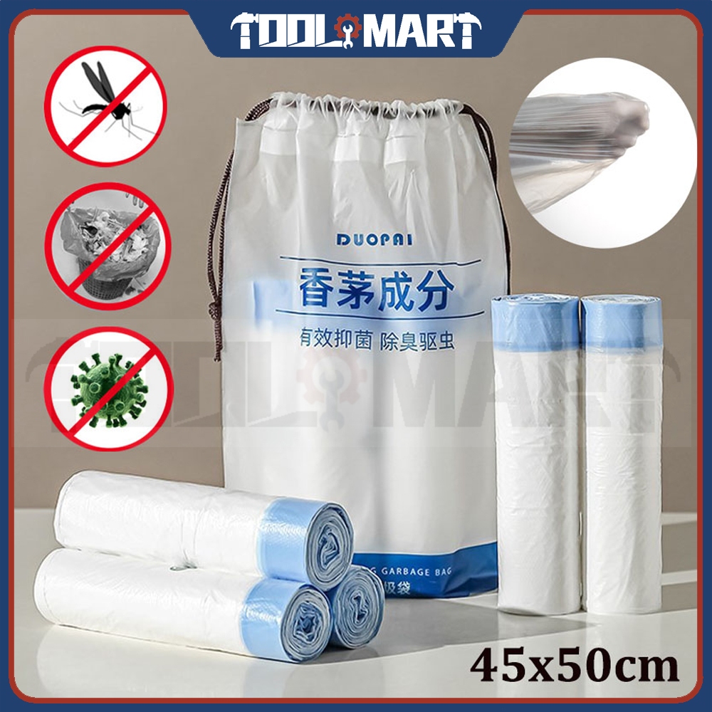 【75PCS】 drawstring bag trash bag Citronella Scented Rubbish Plastic Bag ...