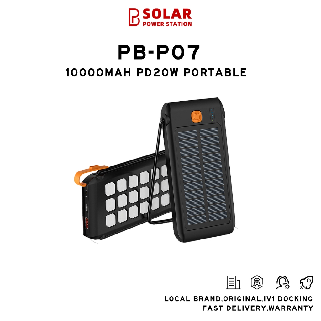 PB Solar Fast Charging Portable Powerbank (10000mAh/20W) | Shopee Malaysia