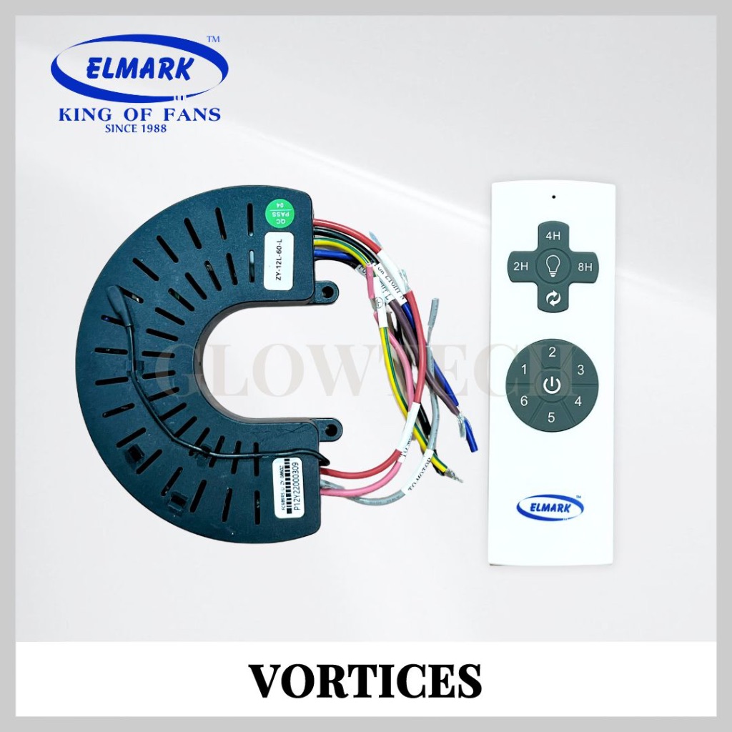 [ORIGINAL] ELMARK Ceiling Fan PCB + REMOTE CONTROL for ELMARK VORTICES ...