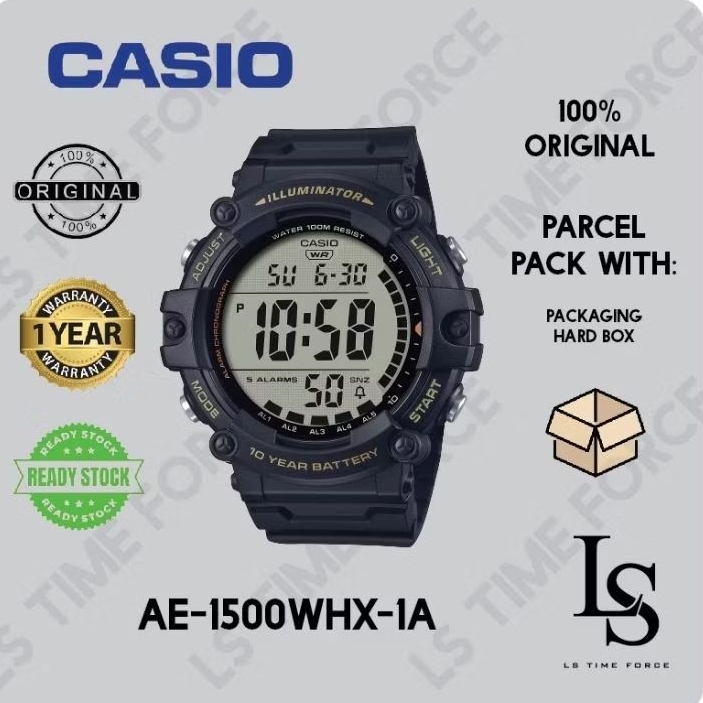 CASIO DIGITAL ORIGINAL AE-1500WHX-1A/AE-1500WHX-1AVDF/AE-1500WHX/AE1500WHX | Shopee Malaysia