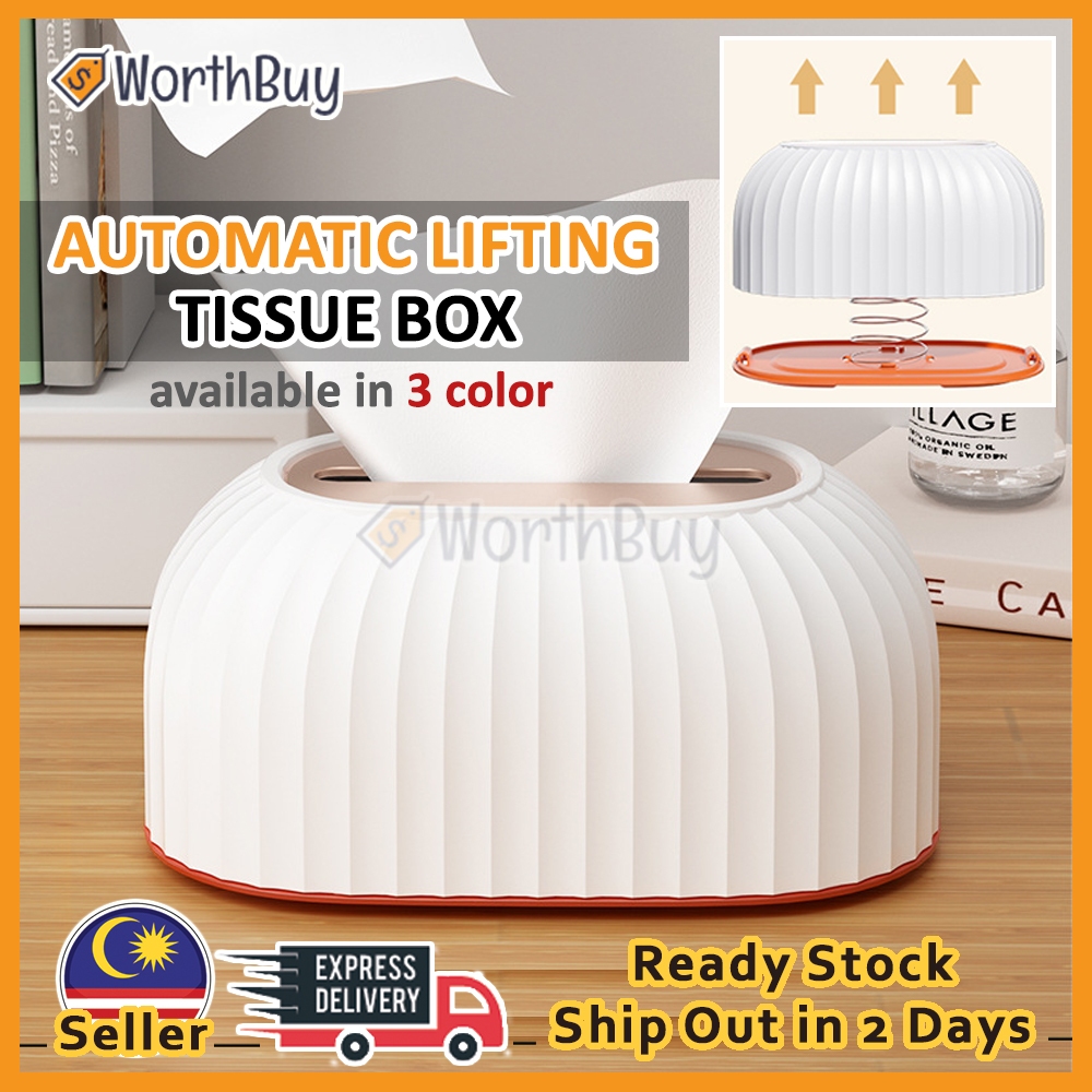 Worthbuy Automatic Lifting Tissue Box Napkin Organizer Storage Box ...
