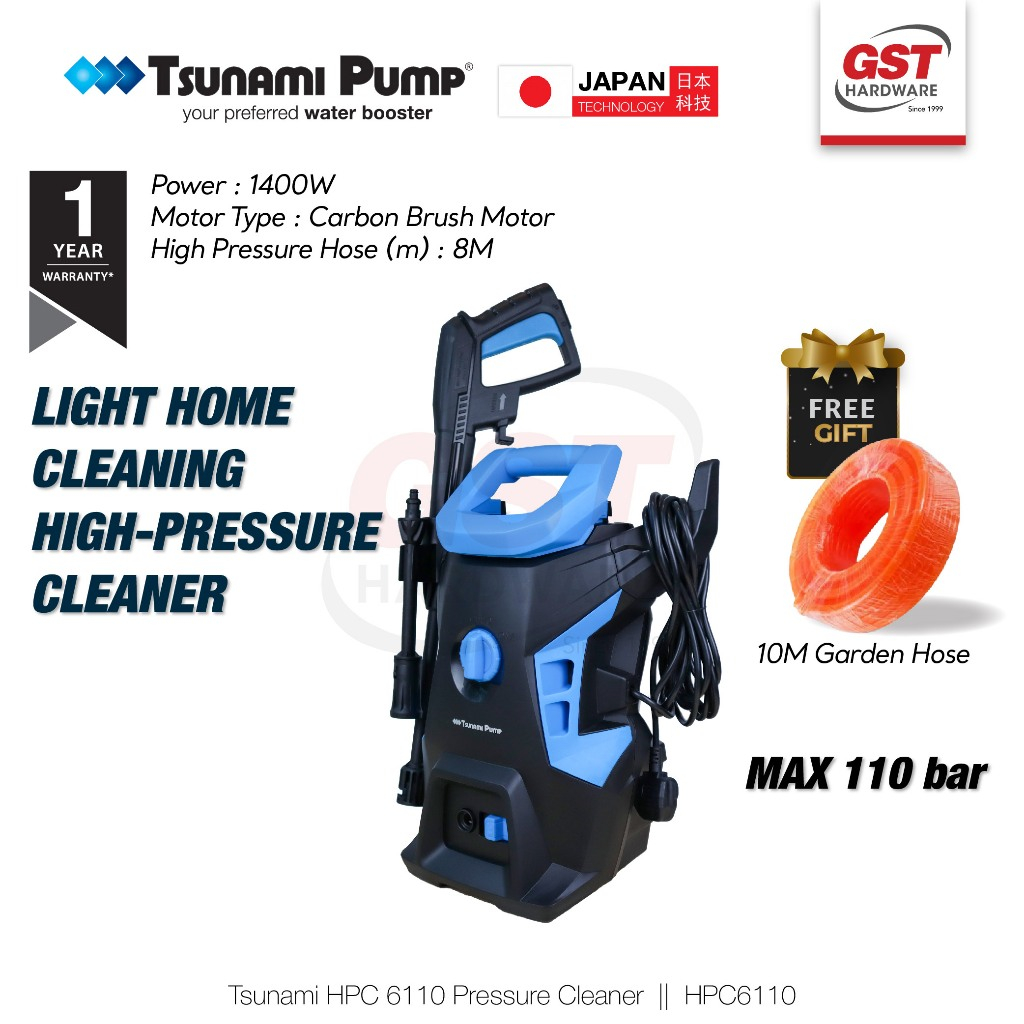 Tsunami HPC6110 Pressure Cleaner Water Jet High Pressure Power Jet ...