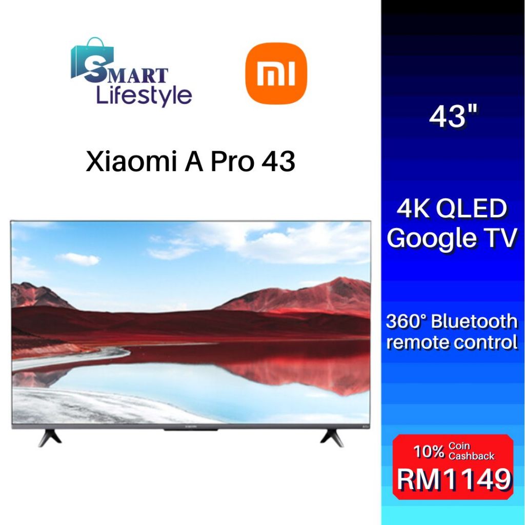 Xiaomi 43" 4K UHD Dolby Audio Google TV A Pro 43 2025 | Shopee Malaysia