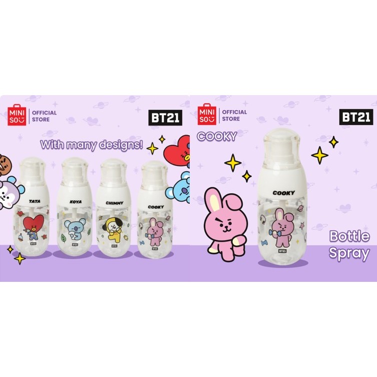 BT21 X MINISO BTS Mini Bottle Spray 60ml (For Tonner) | Shopee Malaysia