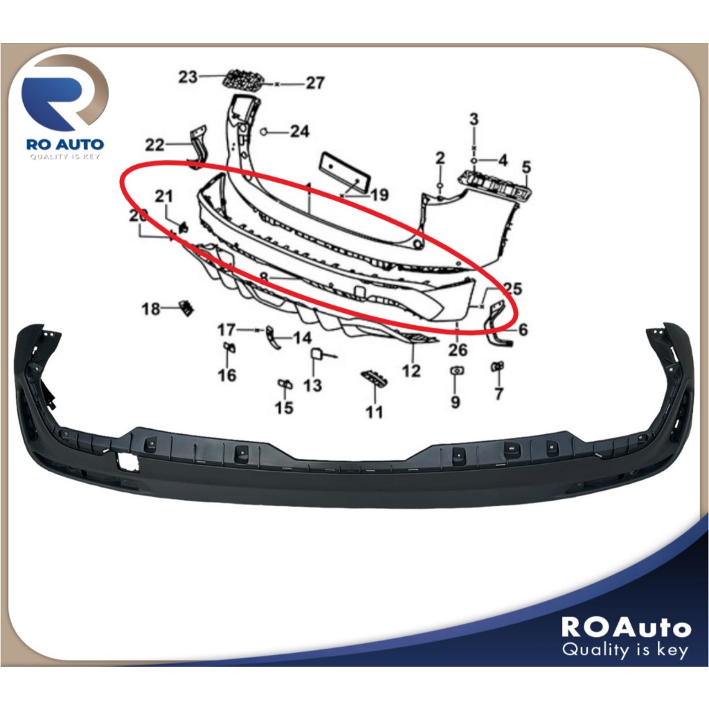 100% ORIGINAL PROTON REAR BUMPER LOWER BELAKANG BUMPER PROTON X50 (A ...