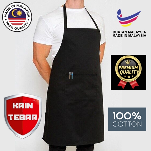 Apron dapur/Celemek minyak/Poket Depan Chef Full Apron Memasak/Celemek ...