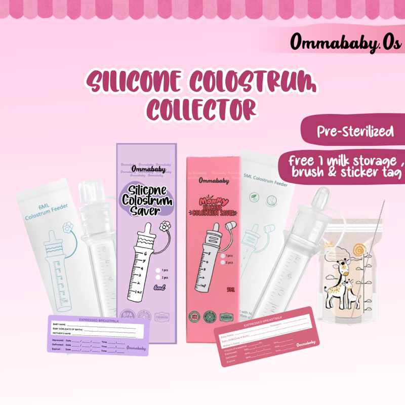 (Readystock ) Ommababy Silicone Colostrum Collector (5ml) with sticker ...