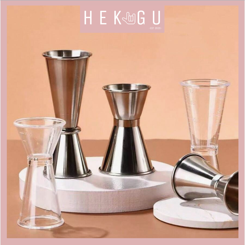 [ready Stock] 304 Stainless Steel Jigger Pc Resin Jigger Double Headed