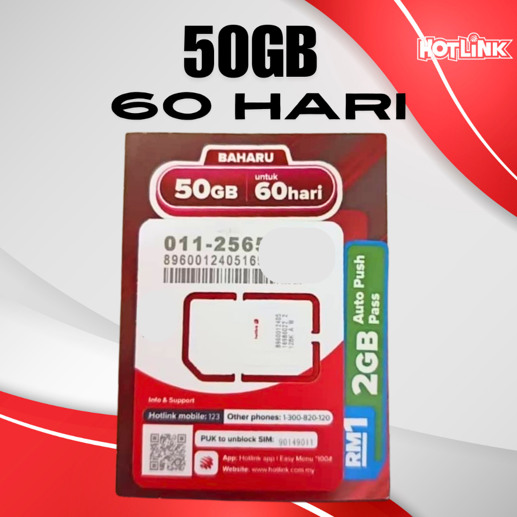 Hotlink Prepaid Simkad 50GB Data Simkad Maxis Ready Stock | Shopee Malaysia