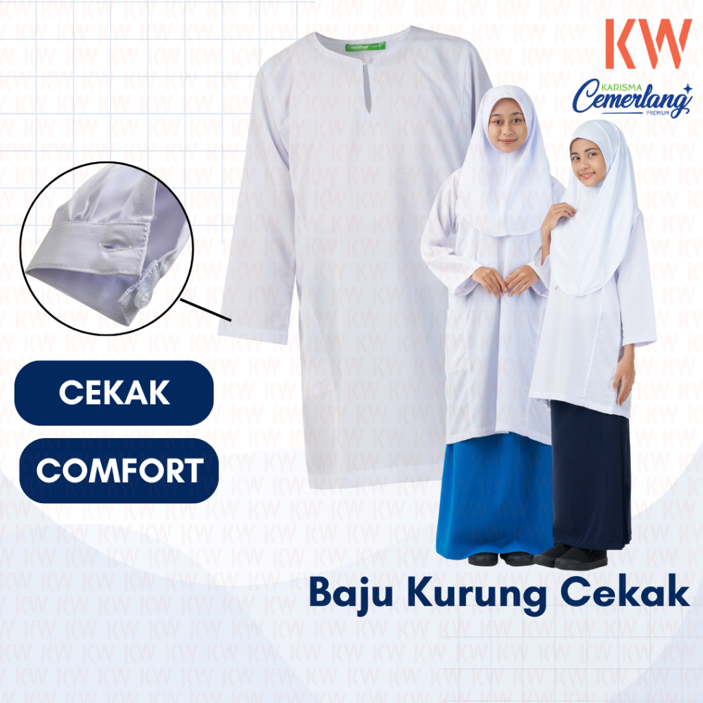Karisma Cemerlang Baju Kurung Sekolah Uniform Putih Licin Koshibo ...