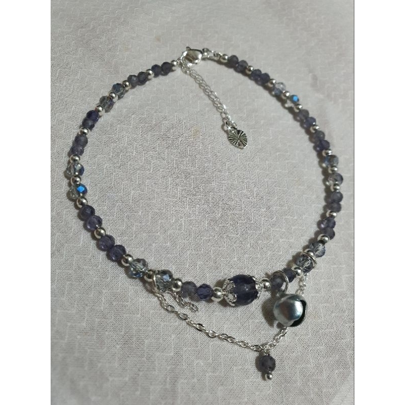 (Fast Shipping) 100％ Handmade Crystal Purple Angklet with Bell 紫水晶铃铛脚链 ...