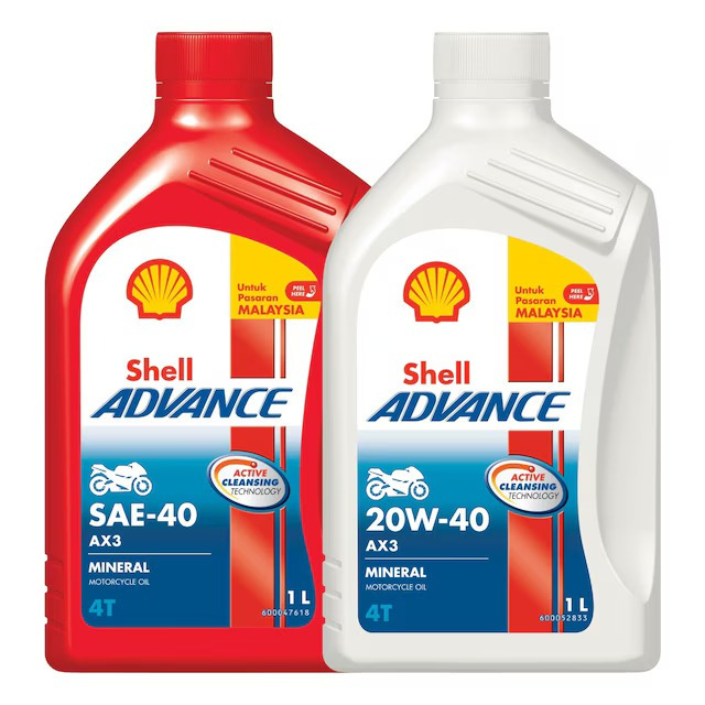 Shell Advance 4T 100% Original AX3 SAE-40/20W-40/AX7 10W-40/AX7 15W-50 ...