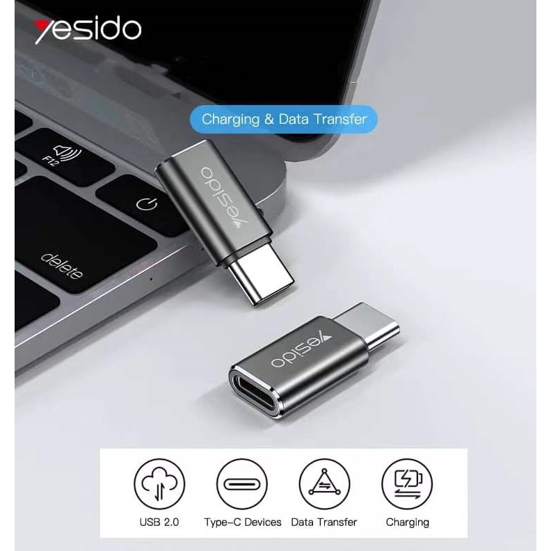 YESIDO GS22 iPH to Type-C Adapter Converter Aluminum Alloy Super Fast ...
