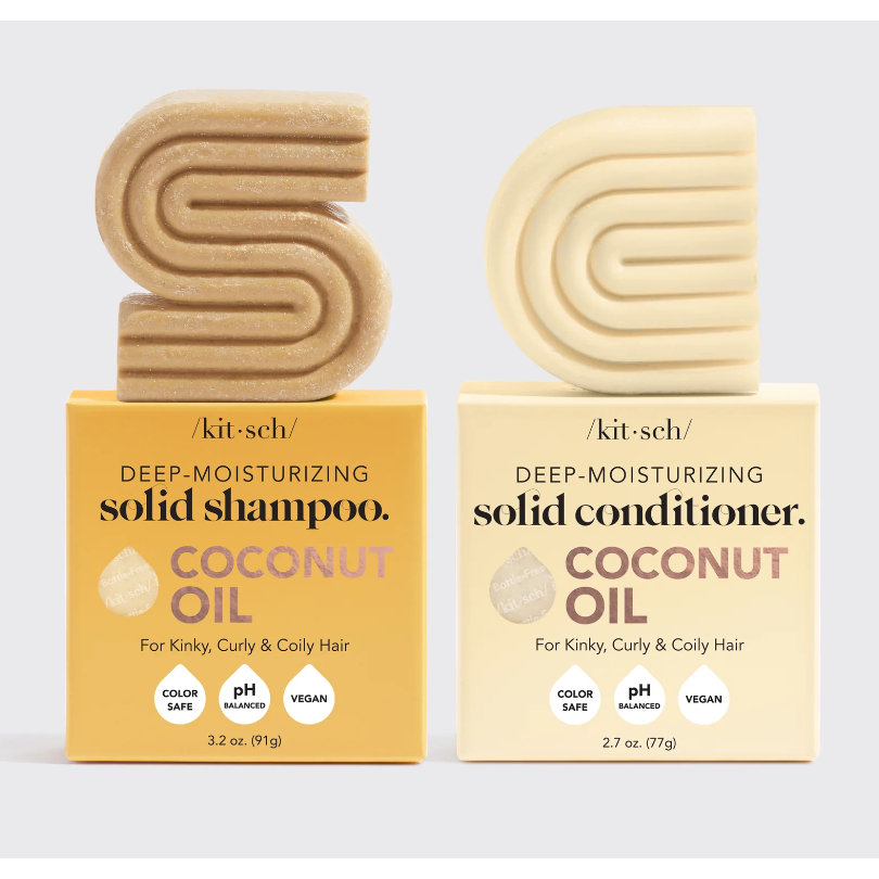 Kitsch Coconut Oil Shampoo & Conditioner Bar for Curly Hair, Dry ...