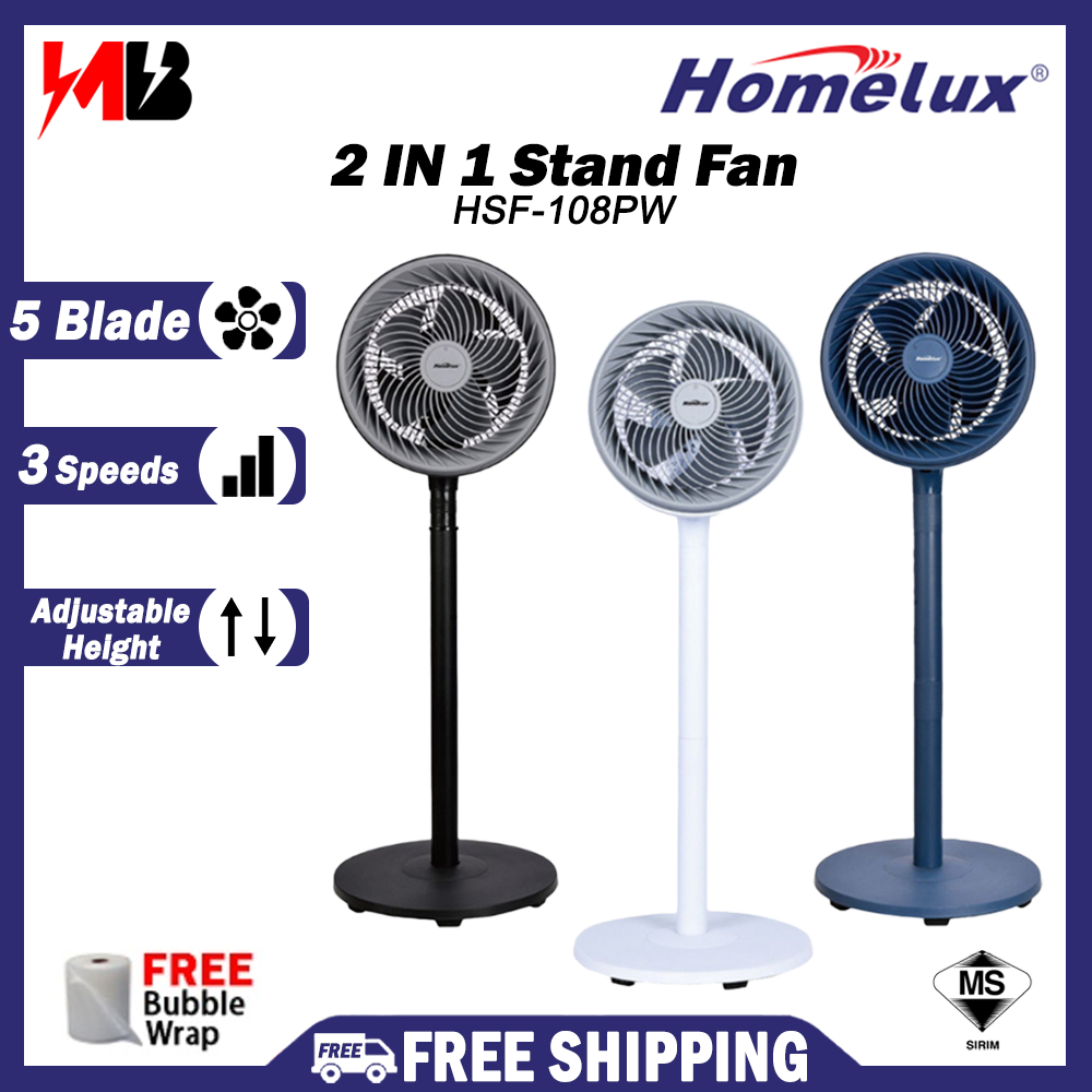 [NEW] Homelux 8'' Jet Air 2 in 1 Stand Fan / Table Fan / Living Fan / 8 ...