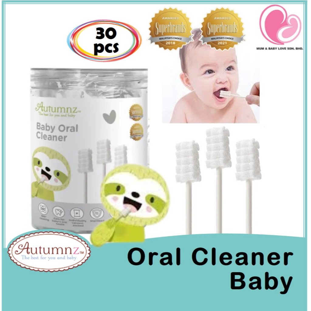 Autumnz 30pcs Baby Oral Cleaner/ Tongue Cleaner Stick/ Gauze Swabs ...