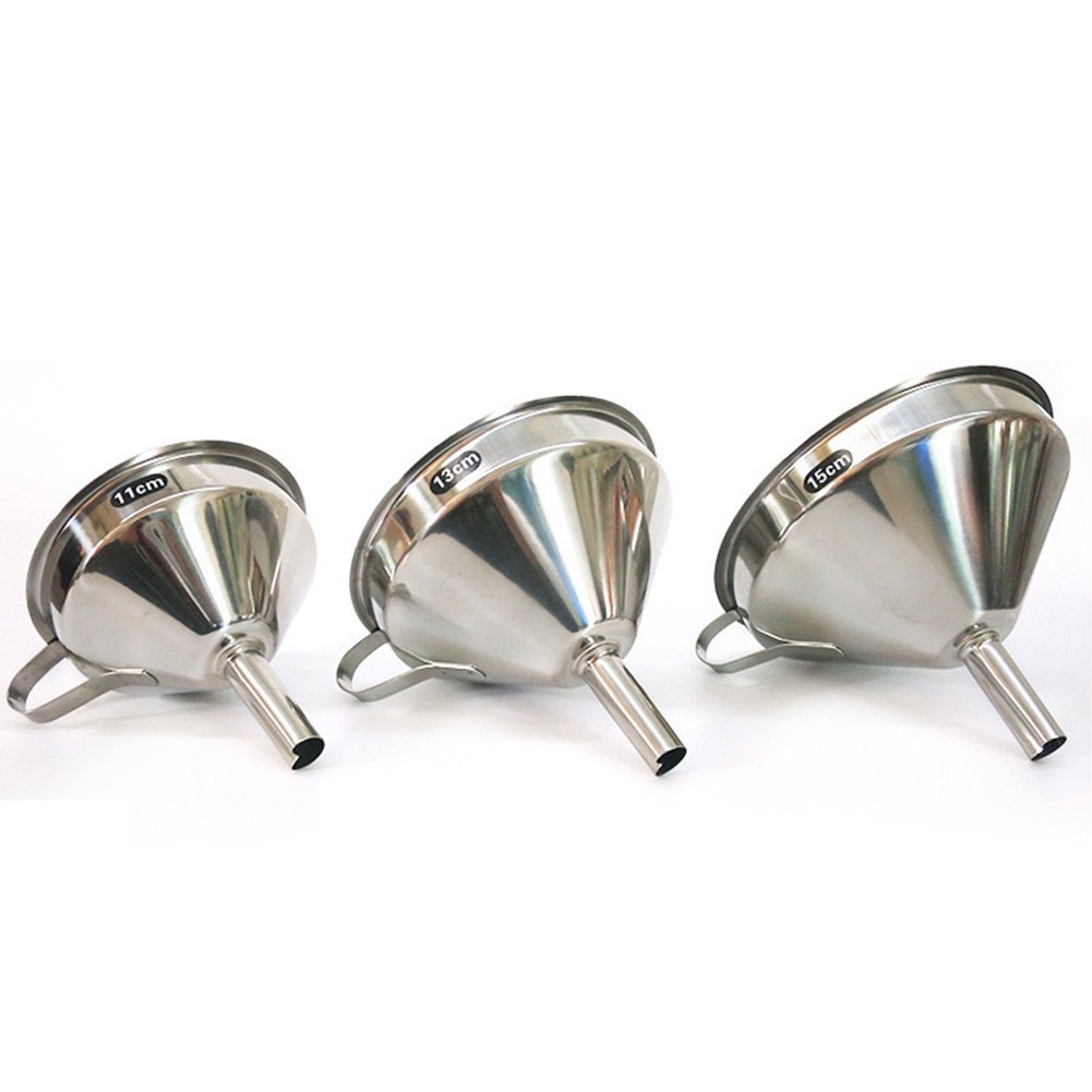 11CM/13CM/15CM Stainless Steel Filter Funnel Oil Liquid Fluid Filter Funnel Kitchen Tool/Corong ...