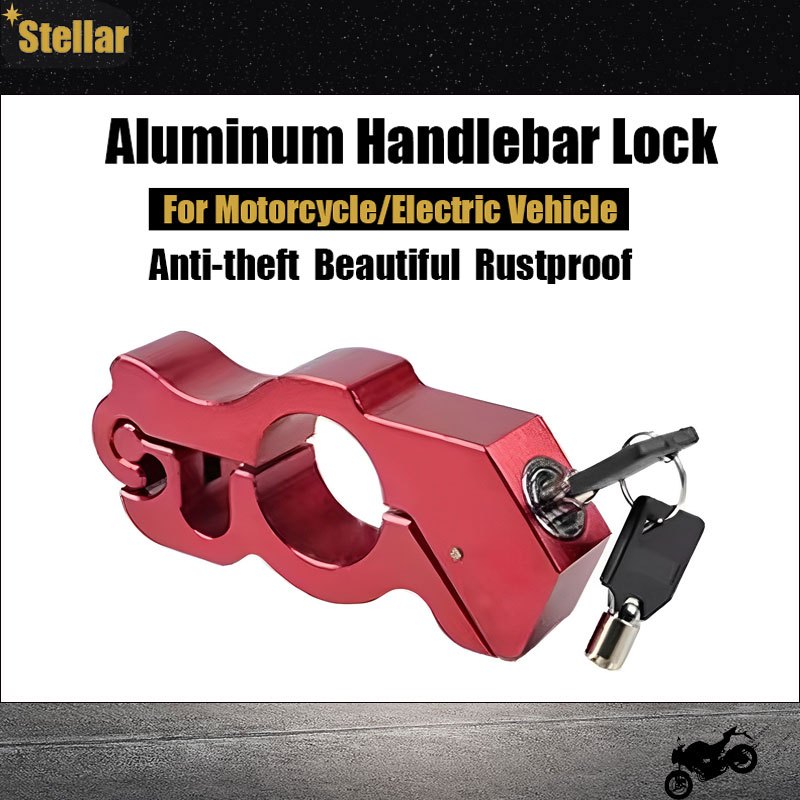 [Ready Stock] Vehicle Lock Aluminum Alloy Handlebar Lock 100% Original ...