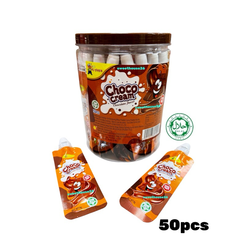 Alibaba Choco Cream Chocolate Flavour Jam 50pcs Halal | Shopee Malaysia