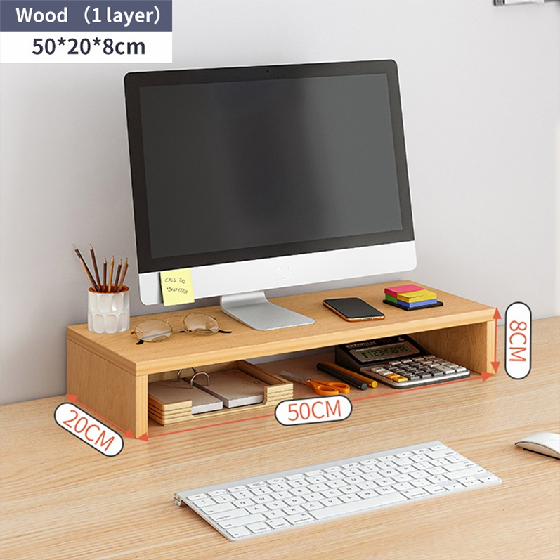 RR-Monitor Stand Desktop Storage Rack Computer Elevated Frame Keyboard ...