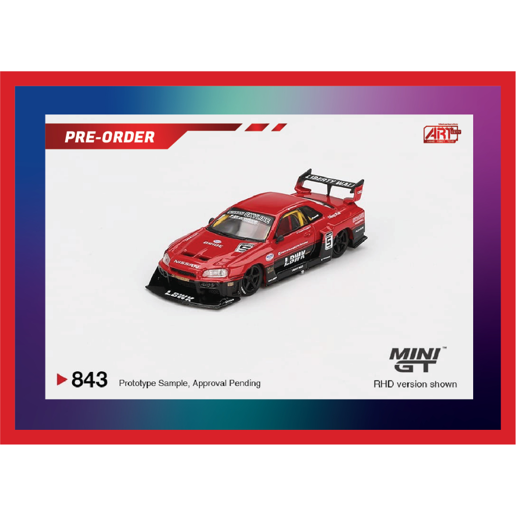 Mini GT - 843 Nissan LB-ER34 Super Silhouette Skyline Red & Black ...