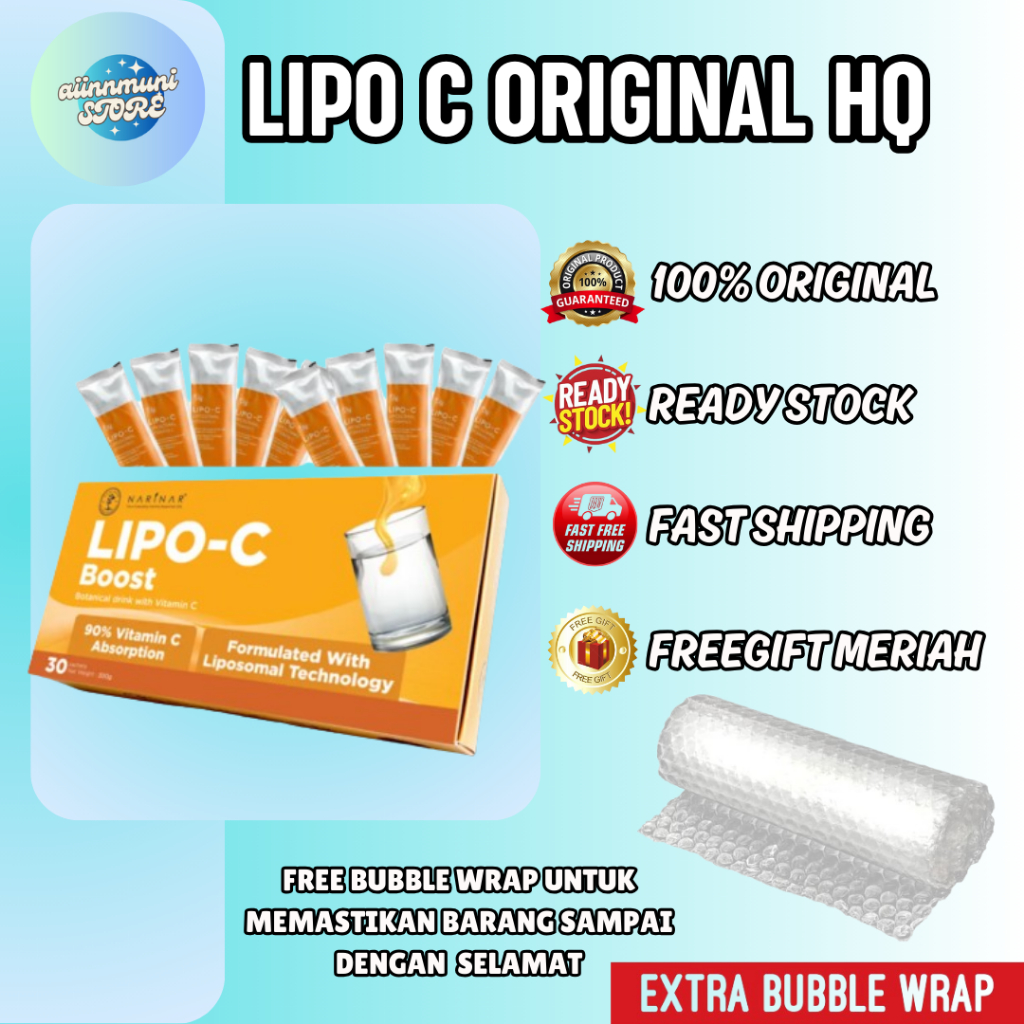 [100% ORIGINAL] NARINAR LIPO C BOOST BOTANICAL VITAMIN C LIPOSOMAL TECHNOLOGY (30 SACHETS ...