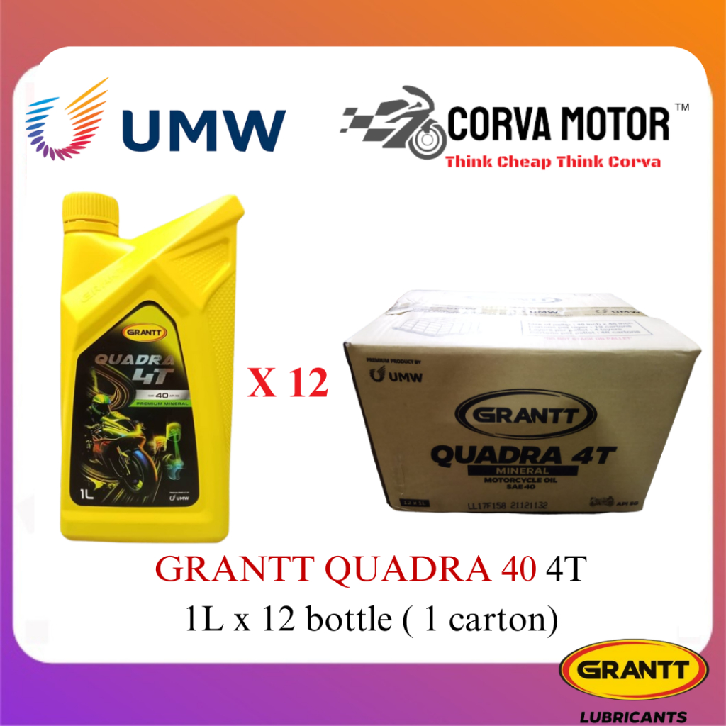 Corva Motor Grantt Quadra 4T Engine Oil Sae 40 Gred Api Sg Oil Grantt ...