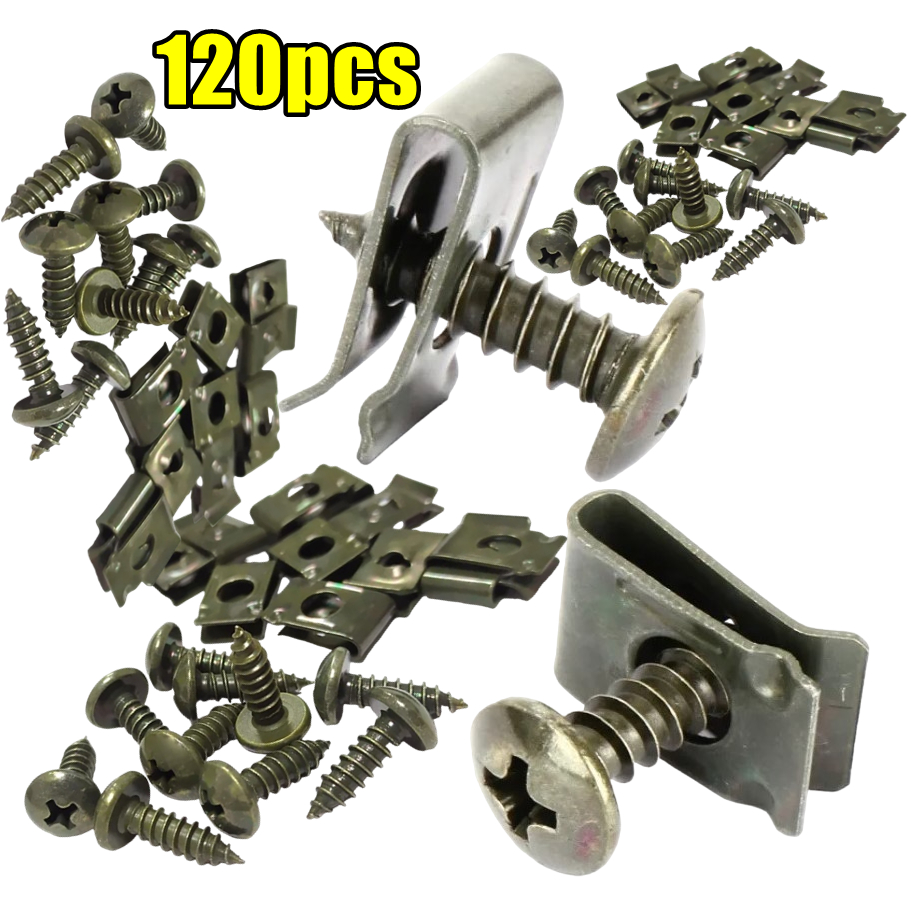 120pcs M5 Skru Motosikal Klip U Nat M5 Screw Motorcycle Cover Set Body ...