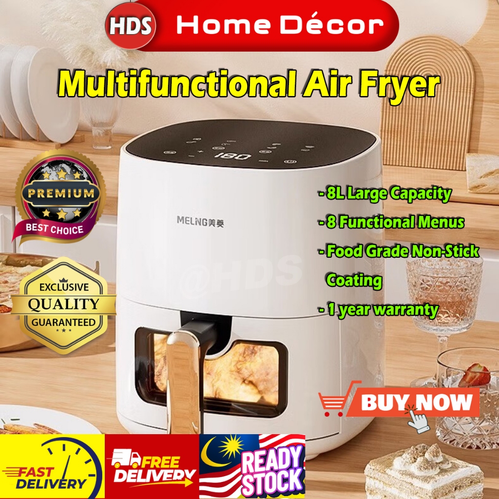 HDR Multifunctional Visual Air Fryer 8L Large Capacity Air Fryer 3D Air ...