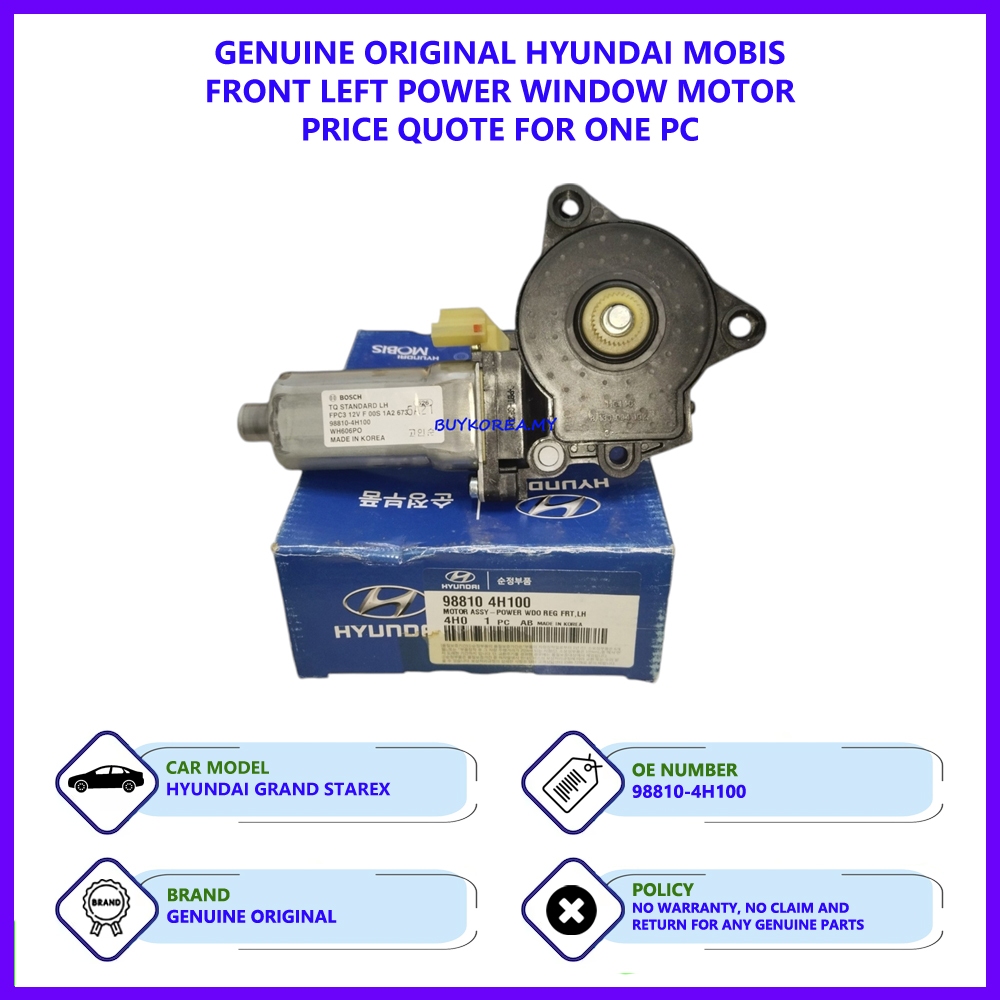 Hyundai Grand Starex 2008-2015 Genuine Original Power Window Motor ...