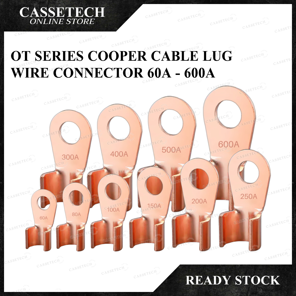 OT SERIES COOPER CABLE LUG TERMINAL WIRE CABLE CONNECTOR NOSE CRIMP RING KABEL LUG 60A 80A 100A ...