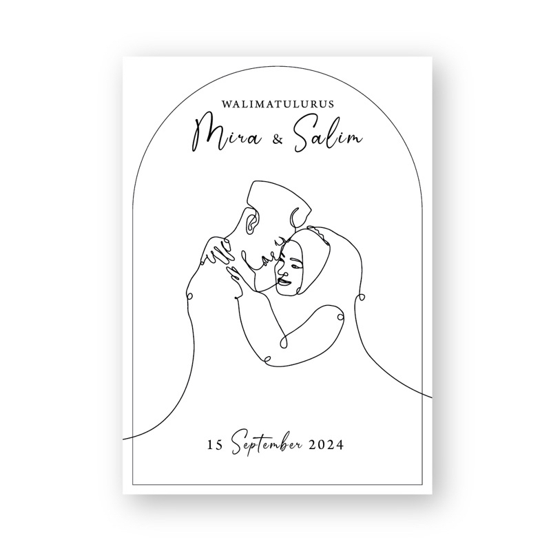 One Line Drawing Wedding Signage A3 Size Majlis Perkahwinan Segala ...